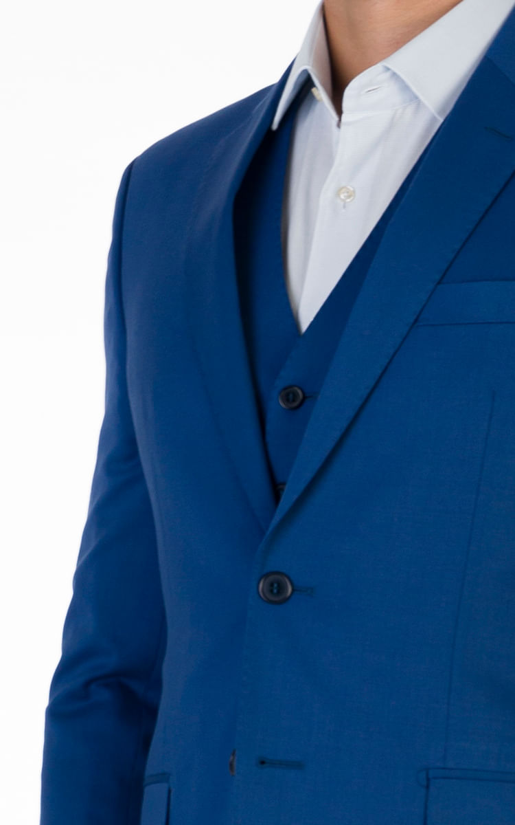 Costume Paletó Slim Médio 2 Botões e 2 Aberturas, Calça Slim Médio Sem ...