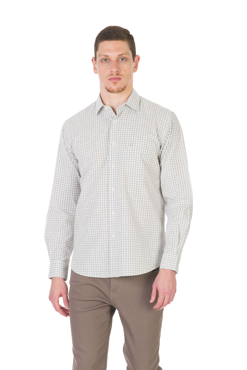 Camisa Social Manga Longa Com Colarinho Clássico Menor Regular - Fideli